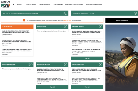 SANRAL Supplier Development portal and SMME Help Desks - SANRAL Stop Over