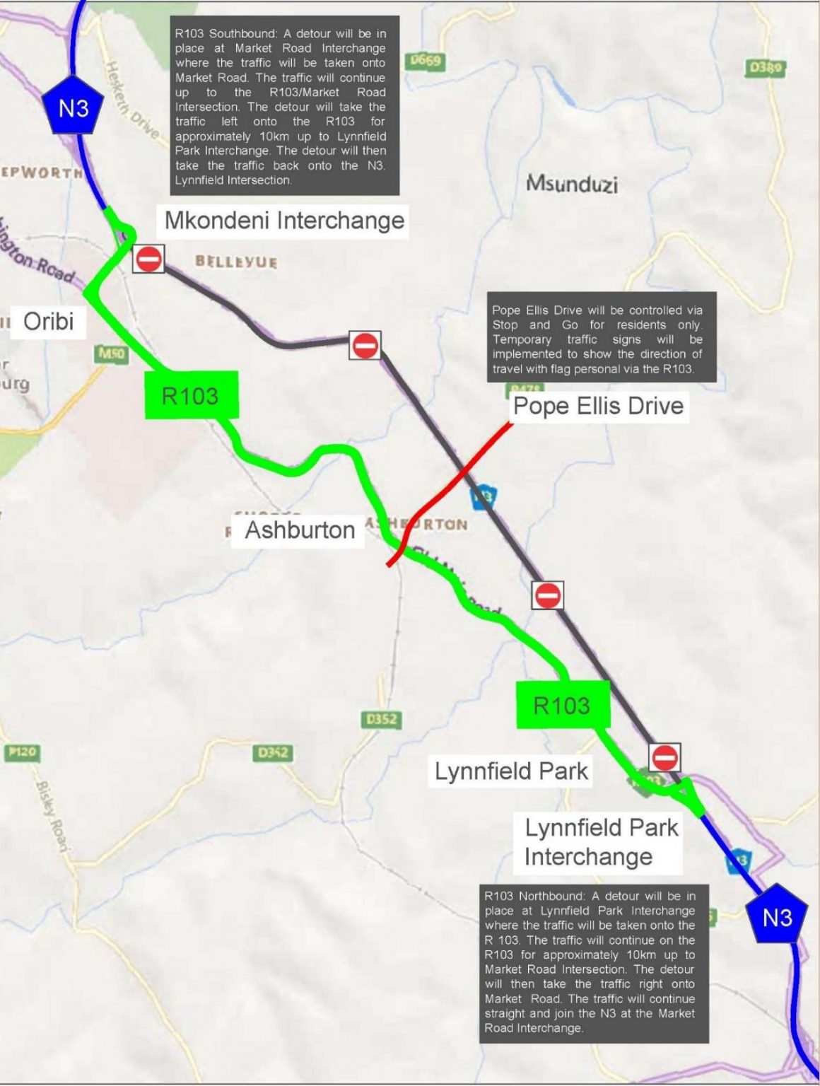 TEMPORARY ROAD CLOSURES ON N3 BETWEEN MARKET ROAD AND LYNNFIELD PARK ...